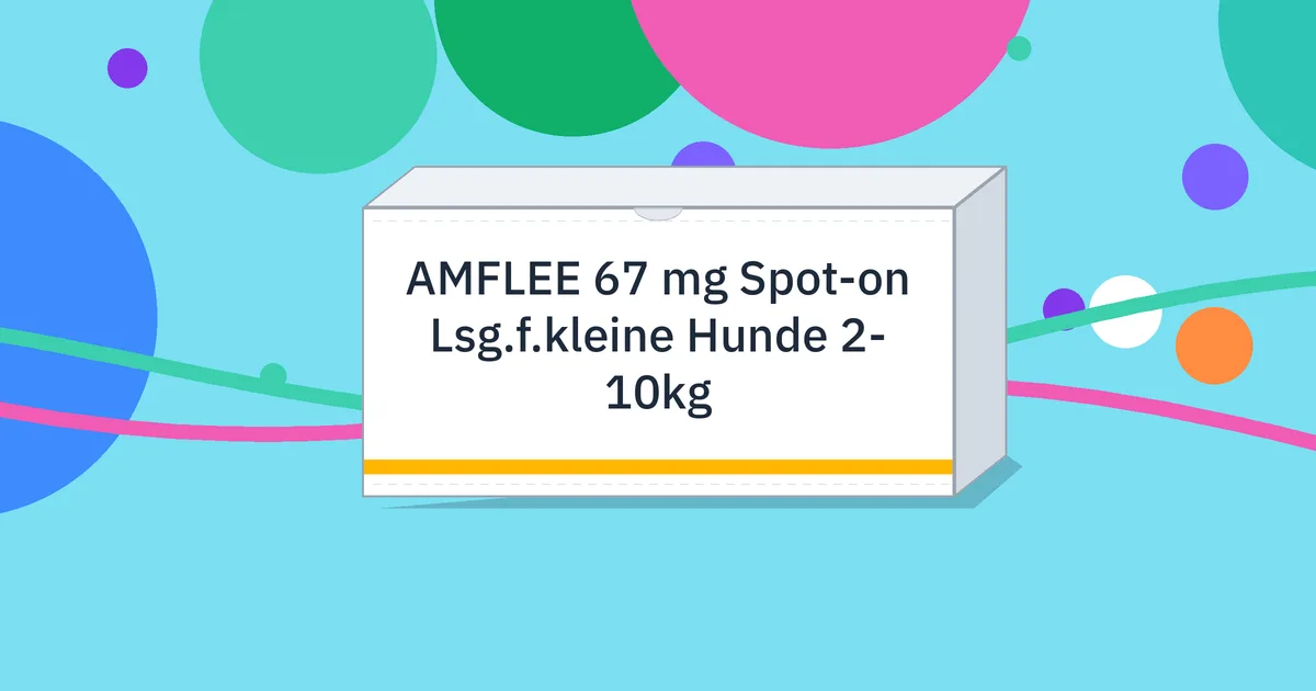 Symbolbild: Packung mit der Aufschrift AMFLEE 67 mg Spot-on Lsg.f.kleine Hunde 2-10kg (PZN 11099800) – Verfügbarkeit und Bezug in Apotheken in Frankfurt am Main