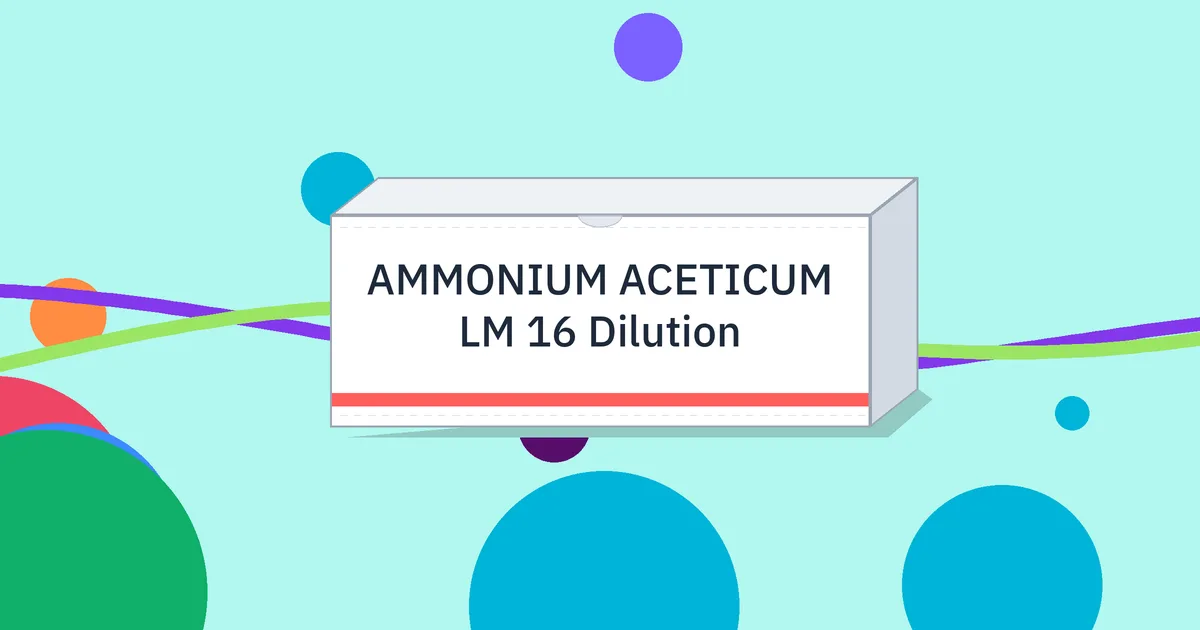 Symbolbild: Packung mit der Aufschrift AMMONIUM ACETICUM LM 16 Dilution (PZN 13319499) – Verfügbarkeit und Bezug in Apotheken in Frankfurt am Main