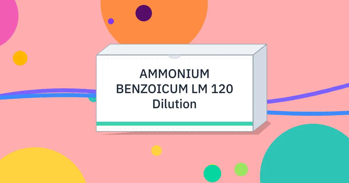 Symbolbild: Packung mit der Aufschrift AMMONIUM BENZOICUM LM 120 Dilution (PZN 13320261) – Verfügbarkeit und Bezug in Apotheken in Frankfurt am Main