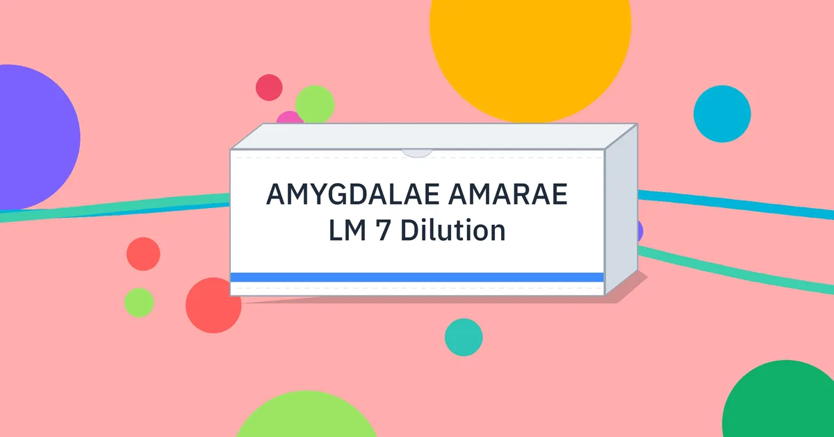 Symbolbild: Packung mit der Aufschrift AMYGDALAE AMARAE LM 7 Dilution (PZN 13325502) – Verfügbarkeit und Bezug in Apotheken in Frankfurt am Main