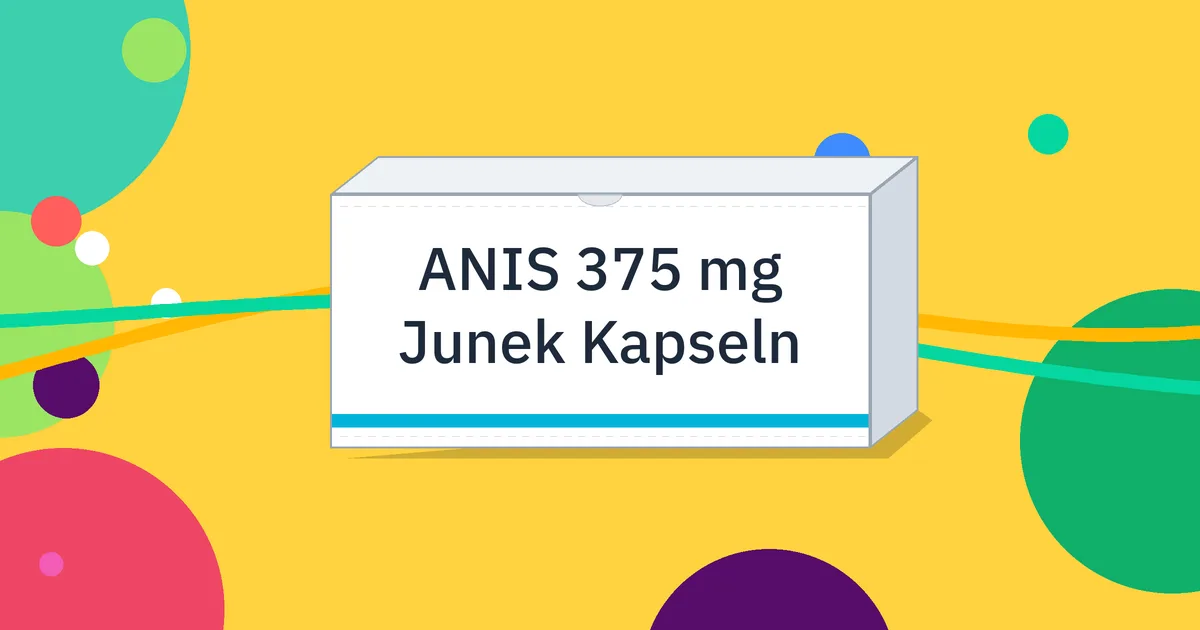 Symbolbild: Packung mit der Aufschrift ANIS 375 mg Junek Kapseln (PZN 10051033) – Verfügbarkeit und Bezug in Apotheken in Frankfurt am Main