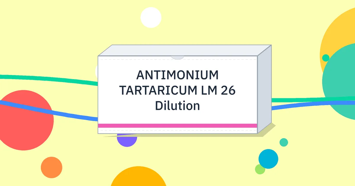 Symbolbild: Packung mit der Aufschrift ANTIMONIUM TARTARICUM LM 26 Dilution (PZN 12764820) – Verfügbarkeit und Bezug in Apotheken in Frankfurt am Main