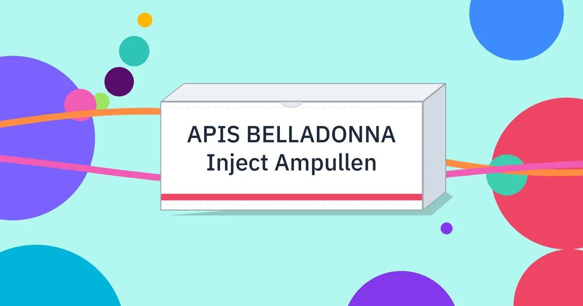 Symbolbild: Packung mit der Aufschrift APIS BELLADONNA Inject Ampullen (PZN 00084899) – Verfügbarkeit und Bezug in Apotheken in Frankfurt am Main
