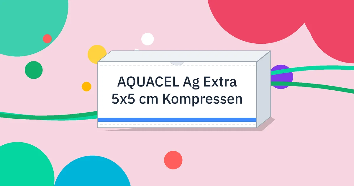 Symbolbild: Packung mit der Aufschrift AQUACEL Ag Extra 5x5 cm Kompressen (PZN 17909677) – Verfügbarkeit und Bezug in Apotheken in Frankfurt am Main