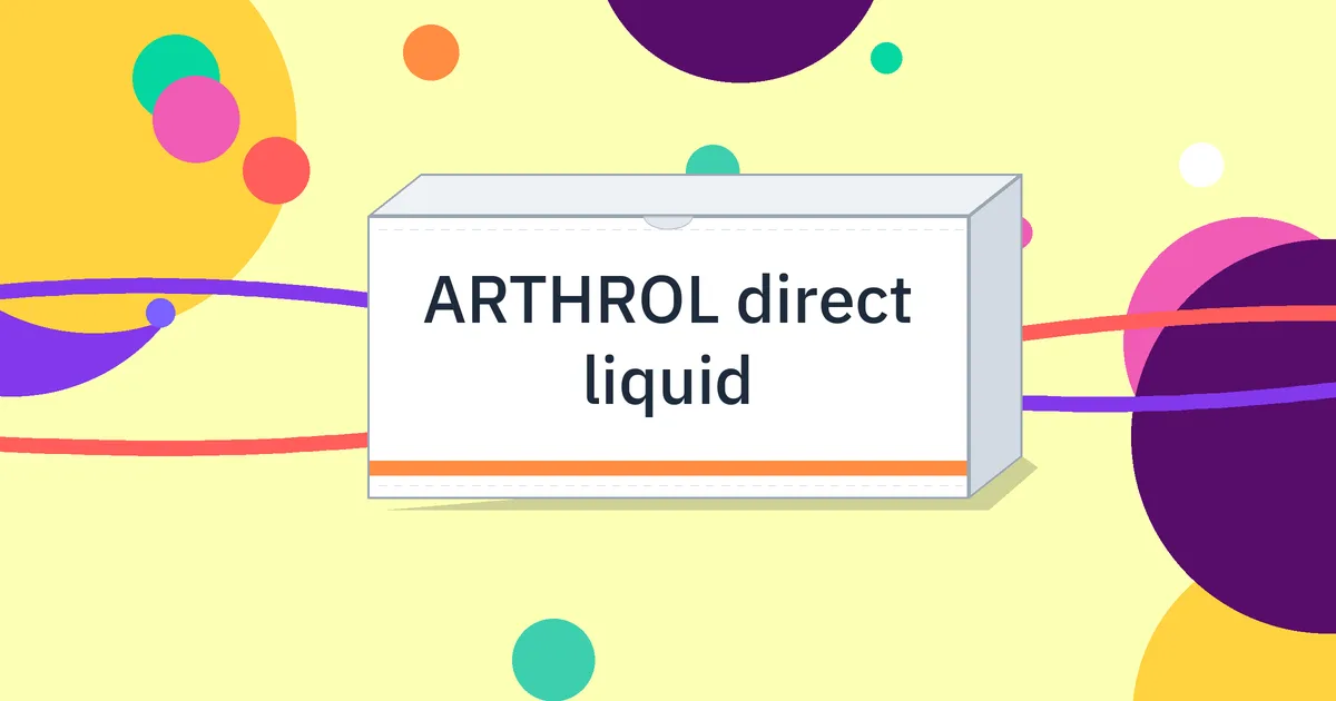 Symbolbild: Packung mit der Aufschrift ARTHROL direct liquid (PZN 20225712) – Verfügbarkeit und Bezug in Apotheken in Frankfurt am Main