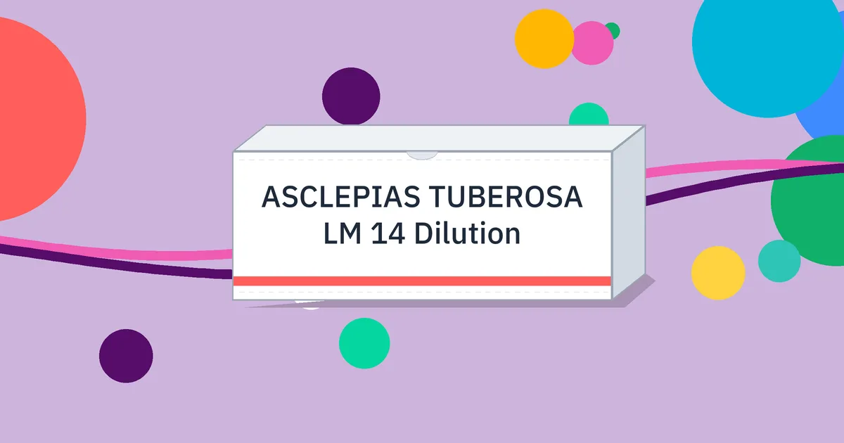 Symbolbild: Packung mit der Aufschrift ASCLEPIAS TUBEROSA LM 14 Dilution (PZN 13401048) – Verfügbarkeit und Bezug in Apotheken in Frankfurt am Main