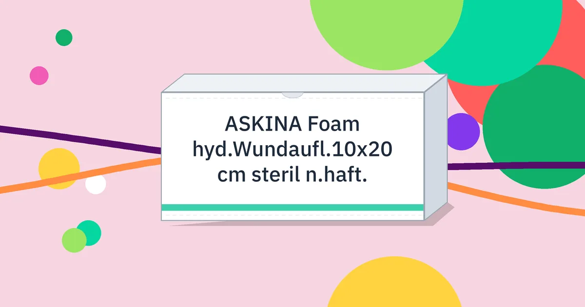 Symbolbild: Packung mit der Aufschrift ASKINA Foam hyd.Wundaufl.10x20 cm steril n.haft. (PZN 15738792) – Verfügbarkeit und Bezug in Apotheken in Frankfurt am Main