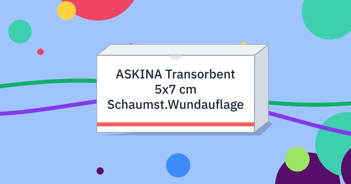 Symbolbild: Packung mit der Aufschrift ASKINA Transorbent 5x7 cm Schaumst.Wundauflage (PZN 10987734) – Verfügbarkeit und Bezug in Apotheken in Frankfurt am Main
