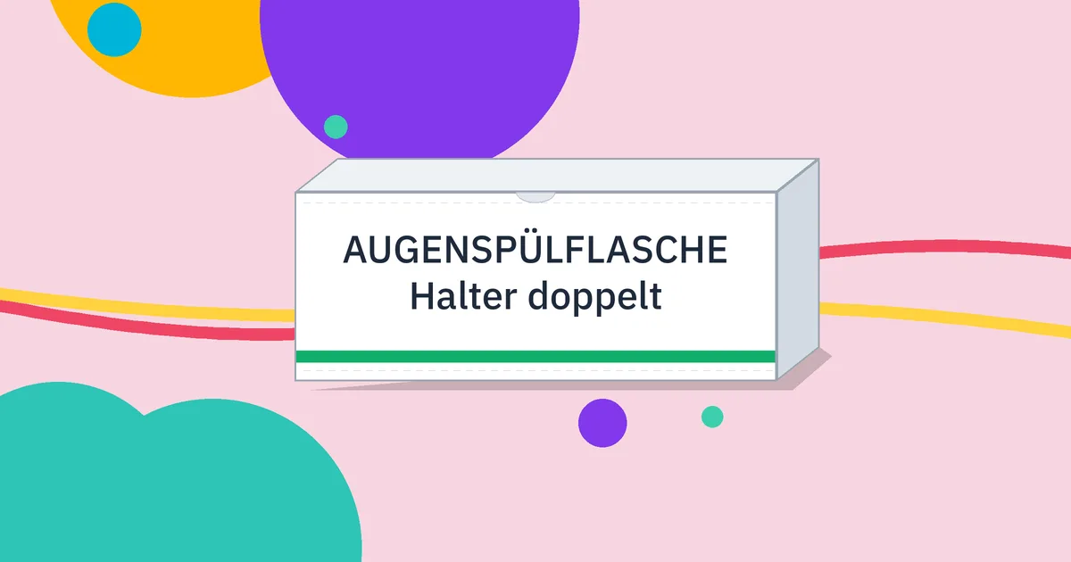 Symbolbild: Packung mit der Aufschrift AUGENSPÜLFLASCHE Halter doppelt (PZN 02007420) – Verfügbarkeit und Bezug in Apotheken in Frankfurt am Main
