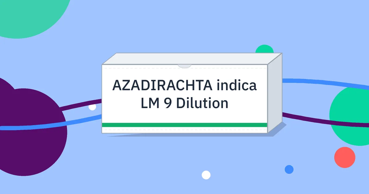 Symbolbild: Packung mit der Aufschrift AZADIRACHTA indica LM 9 Dilution (PZN 13374771) – Verfügbarkeit und Bezug in Apotheken in Frankfurt am Main