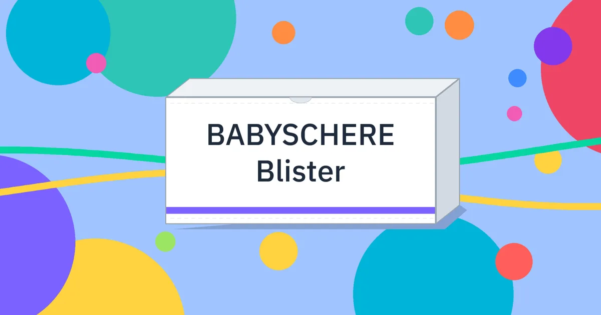 Symbolbild: Packung mit der Aufschrift BABYSCHERE Blister (PZN 01569564) – Verfügbarkeit und Bezug in Apotheken in Frankfurt am Main