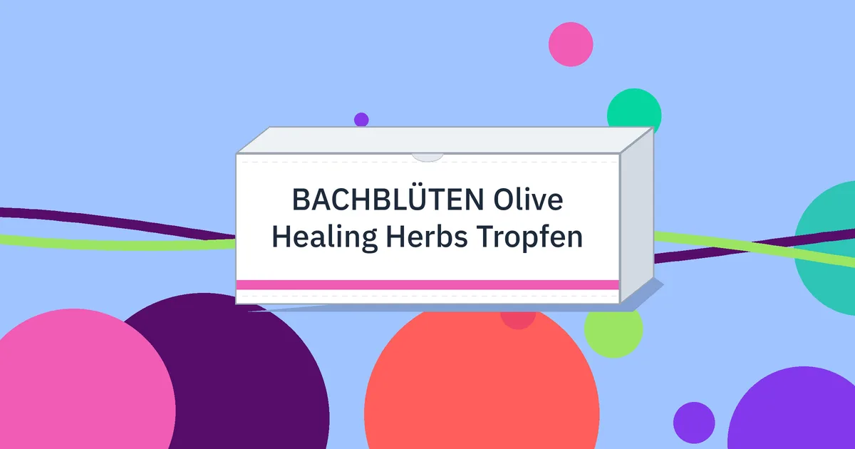 Symbolbild: Packung mit der Aufschrift BACHBLÜTEN Olive Healing Herbs Tropfen (PZN 07363705) – Verfügbarkeit und Bezug in Apotheken in Frankfurt am Main