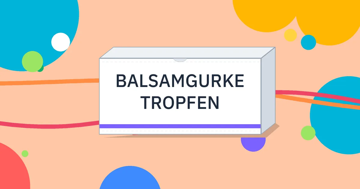 Symbolbild: Packung mit der Aufschrift BALSAMGURKE TROPFEN (PZN 14128376) – Verfügbarkeit und Bezug in Apotheken in Frankfurt am Main