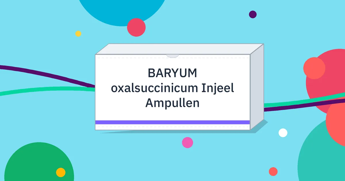 Symbolbild: Packung mit der Aufschrift BARYUM oxalsuccinicum Injeel Ampullen (PZN 01474533) – Verfügbarkeit und Bezug in Apotheken in Frankfurt am Main