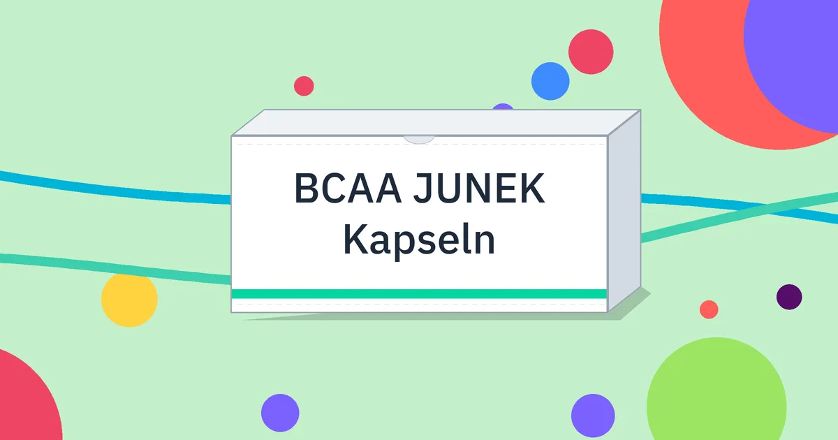 Symbolbild: Packung mit der Aufschrift BCAA JUNEK Kapseln (PZN 10732158) – Verfügbarkeit und Bezug in Apotheken in Frankfurt am Main