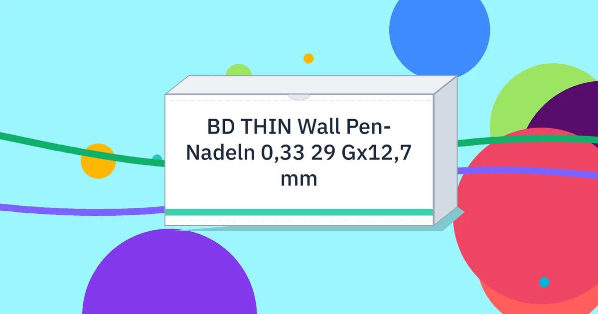 Symbolbild: Packung mit der Aufschrift BD THIN Wall Pen-Nadeln 0,33 29 Gx12,7 mm (PZN 11318691) – Verfügbarkeit und Bezug in Apotheken in Frankfurt am Main