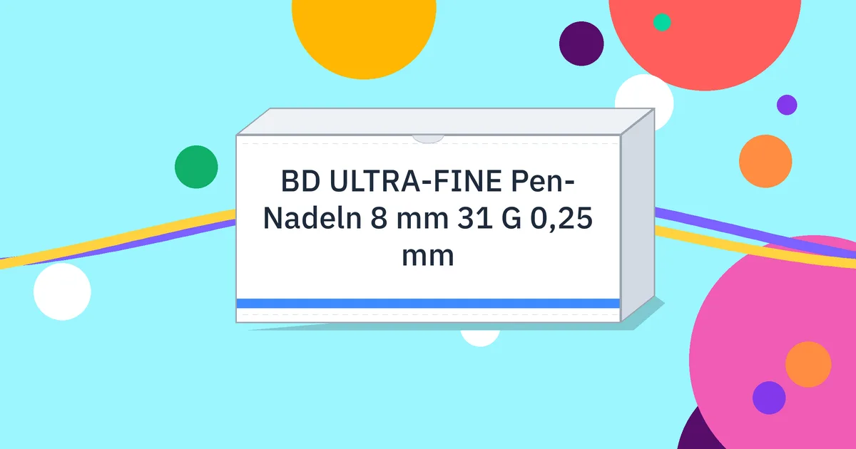 Symbolbild: Packung mit der Aufschrift BD ULTRA-FINE Pen-Nadeln 8 mm 31 G 0,25 mm (PZN 17481860) – Verfügbarkeit und Bezug in Apotheken in Frankfurt am Main