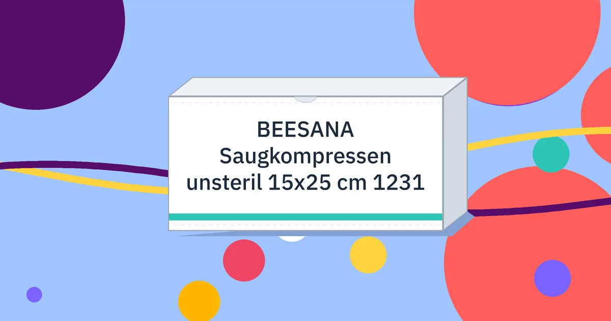 Symbolbild: Packung mit der Aufschrift BEESANA Saugkompressen unsteril 15x25 cm 1231 (PZN 14199347) – Verfügbarkeit und Bezug in Apotheken in Frankfurt am Main