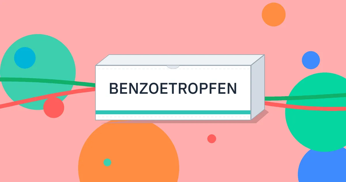 Symbolbild: Packung mit der Aufschrift BENZOETROPFEN (PZN 11366299) – Verfügbarkeit und Bezug in Apotheken in Frankfurt am Main
