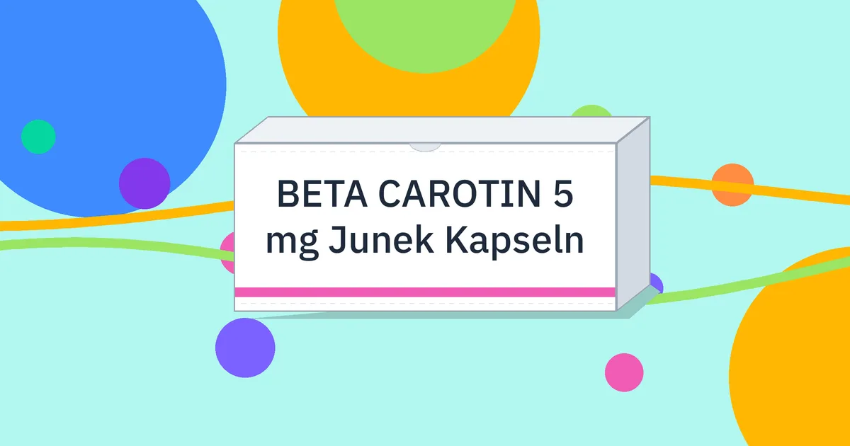 Symbolbild: Packung mit der Aufschrift BETA CAROTIN 5 mg Junek Kapseln (PZN 07085666) – Verfügbarkeit und Bezug in Apotheken in Frankfurt am Main