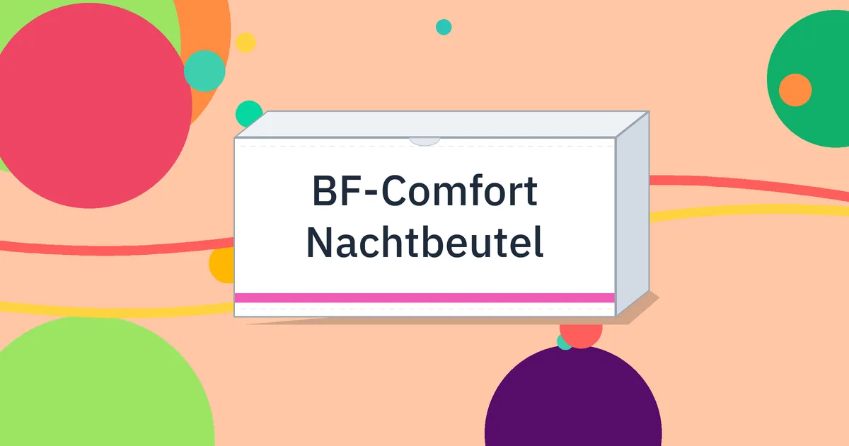 Symbolbild: Packung mit der Aufschrift BF-Comfort Nachtbeutel (PZN 02743685) – Verfügbarkeit und Bezug in Apotheken in Frankfurt am Main