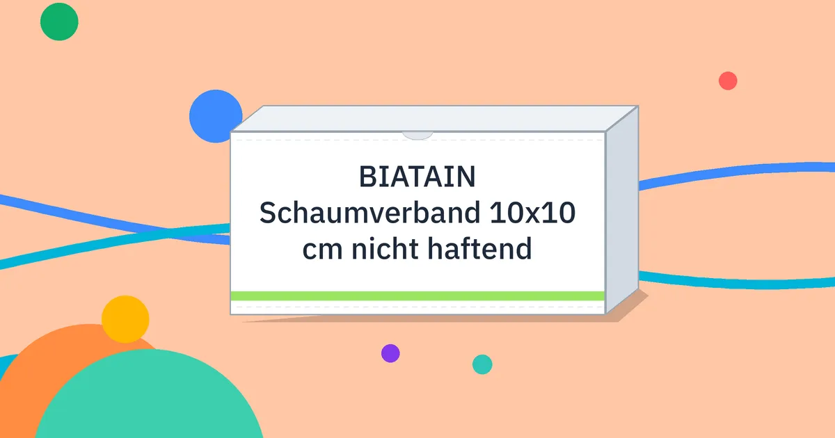 Symbolbild: Packung mit der Aufschrift BIATAIN Schaumverband 10x10 cm nicht haftend (PZN 19348214) – Verfügbarkeit und Bezug in Apotheken in Frankfurt am Main