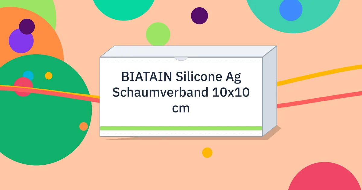 Symbolbild: Packung mit der Aufschrift BIATAIN Silicone Ag Schaumverband 10x10 cm (PZN 20162549) – Verfügbarkeit und Bezug in Apotheken in Frankfurt am Main