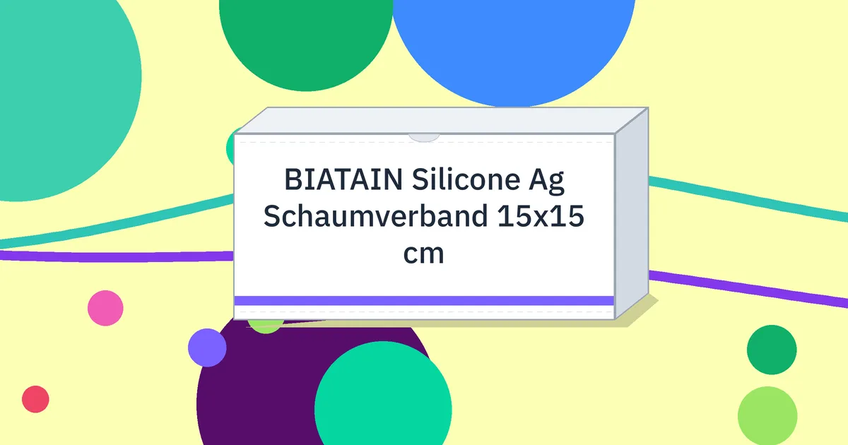 Symbolbild: Packung mit der Aufschrift BIATAIN Silicone Ag Schaumverband 15x15 cm (PZN 19535608) – Verfügbarkeit und Bezug in Apotheken in Frankfurt am Main