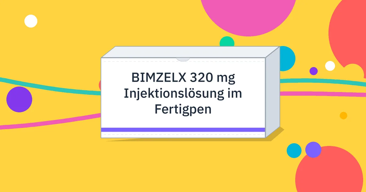 Symbolbild: Packung mit der Aufschrift BIMZELX 320 mg Injektionslösung im Fertigpen (PZN 19228941) – Verfügbarkeit und Bezug in Apotheken in Frankfurt am Main