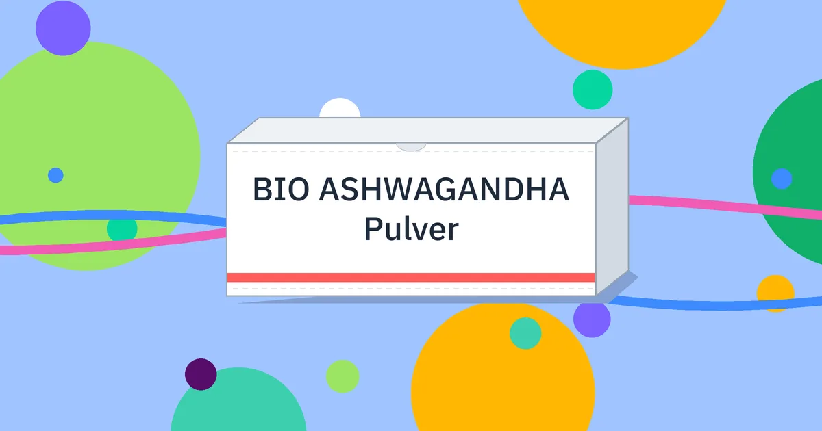 Symbolbild: Packung mit der Aufschrift BIO ASHWAGANDHA Pulver (PZN 11071090) – Verfügbarkeit und Bezug in Apotheken in Frankfurt am Main
