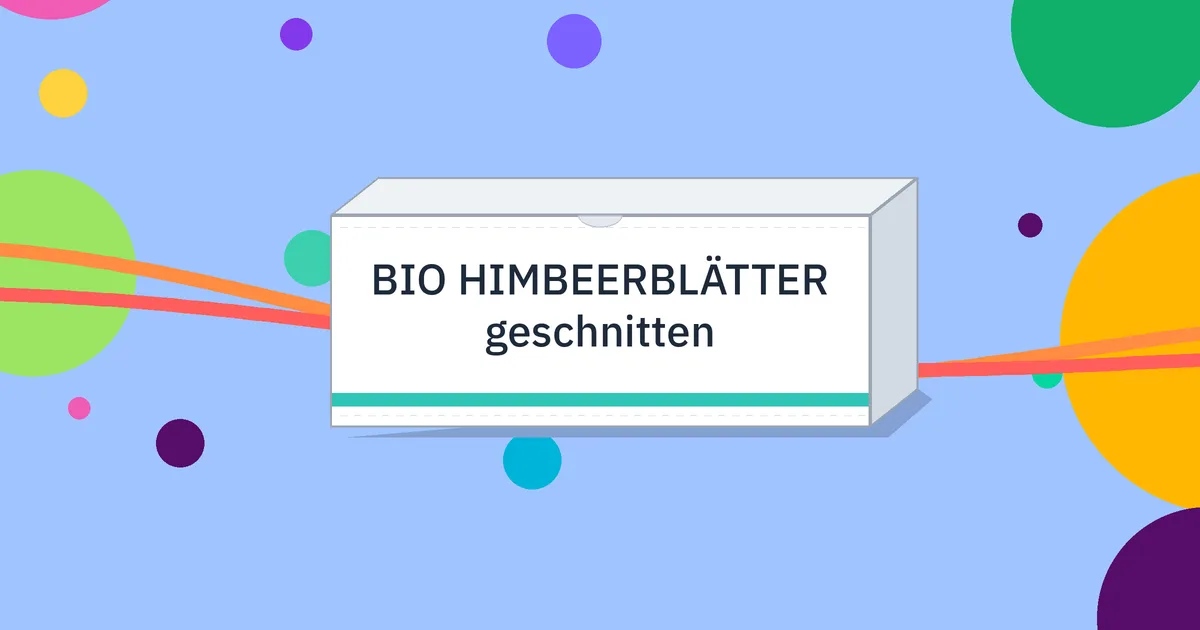 Symbolbild: Packung mit der Aufschrift BIO HIMBEERBLÄTTER geschnitten (PZN 14030921) – Verfügbarkeit und Bezug in Apotheken in Frankfurt am Main