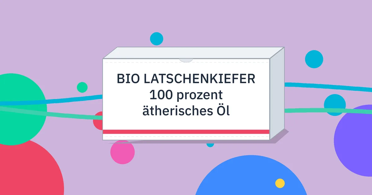 Symbolbild: Packung mit der Aufschrift BIO LATSCHENKIEFER 100 prozent ätherisches Öl (PZN 18073695) – Verfügbarkeit und Bezug in Apotheken in Frankfurt am Main