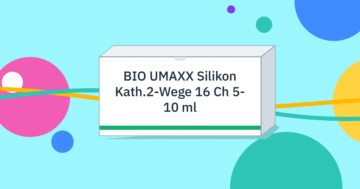 Symbolbild: Packung mit der Aufschrift BIO UMAXX Silikon Kath.2-Wege 16 Ch 5-10 ml (PZN 05555056) – Verfügbarkeit und Bezug in Apotheken in Frankfurt am Main