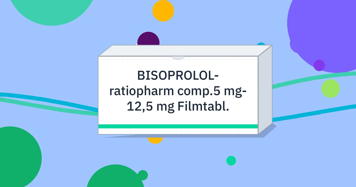 Symbolbild: Packung mit der Aufschrift BISOPROLOL-ratiopharm comp.5 mg-12,5 mg Filmtabl. (PZN 02859330) – Verfügbarkeit und Bezug in Apotheken in Frankfurt am Main