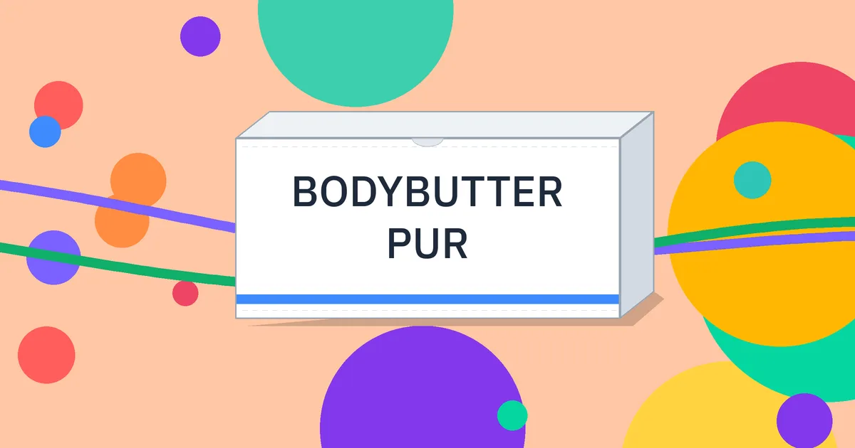 Symbolbild: Packung mit der Aufschrift BODYBUTTER PUR (PZN 16400003) – Verfügbarkeit und Bezug in Apotheken in Frankfurt am Main