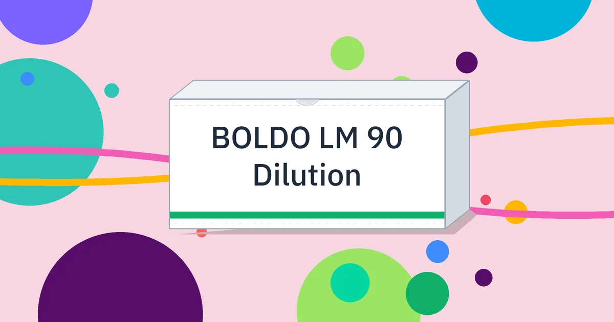 Symbolbild: Packung mit der Aufschrift BOLDO LM 90 Dilution (PZN 13390899) – Verfügbarkeit und Bezug in Apotheken in Frankfurt am Main