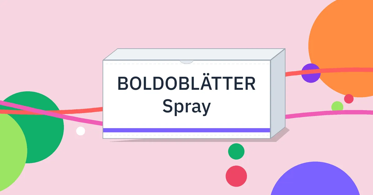 Symbolbild: Packung mit der Aufschrift BOLDOBLÄTTER Spray (PZN 14310810) – Verfügbarkeit und Bezug in Apotheken in Frankfurt am Main