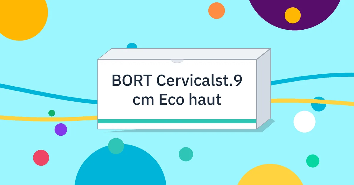 Symbolbild: Packung mit der Aufschrift BORT Cervicalst.9 cm Eco haut (PZN 06085078) – Verfügbarkeit und Bezug in Apotheken in Frankfurt am Main