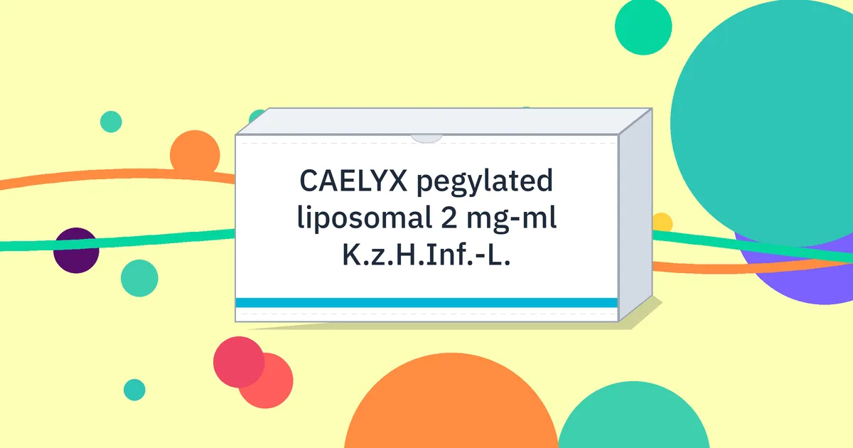 Symbolbild: Packung mit der Aufschrift CAELYX pegylated liposomal 2 mg-ml K.z.H.Inf.-L. (PZN 16751464) – Verfügbarkeit und Bezug in Apotheken in Frankfurt am Main
