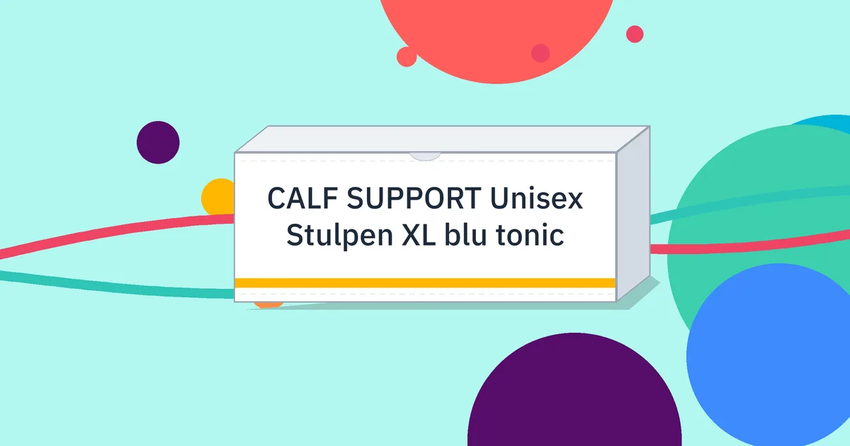 Symbolbild: Packung mit der Aufschrift CALF SUPPORT Unisex Stulpen XL blu tonic (PZN 16195276) – Verfügbarkeit und Bezug in Apotheken in Frankfurt am Main