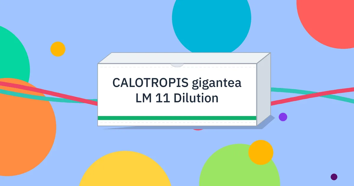 Symbolbild: Packung mit der Aufschrift CALOTROPIS gigantea LM 11 Dilution (PZN 13411118) – Verfügbarkeit und Bezug in Apotheken in Frankfurt am Main