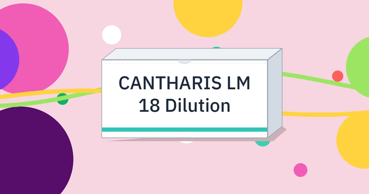 Symbolbild: Packung mit der Aufschrift CANTHARIS LM 18 Dilution (PZN 02601264) – Verfügbarkeit und Bezug in Apotheken in Frankfurt am Main