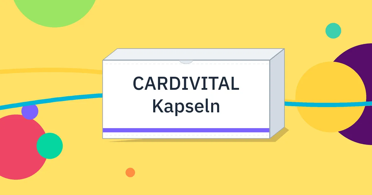 Symbolbild: Packung mit der Aufschrift CARDIVITAL Kapseln (PZN 04262671) – Verfügbarkeit und Bezug in Apotheken in Frankfurt am Main