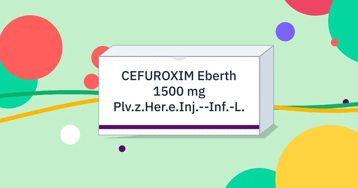Symbolbild: Packung mit der Aufschrift CEFUROXIM Eberth 1500 mg Plv.z.Her.e.Inj.--Inf.-L. (PZN 20401468) – Verfügbarkeit und Bezug in Apotheken in Frankfurt am Main
