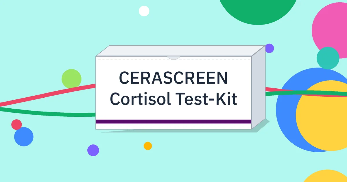 Symbolbild: Packung mit der Aufschrift CERASCREEN Cortisol Test-Kit (PZN 12391508) – Verfügbarkeit und Bezug in Apotheken in Frankfurt am Main