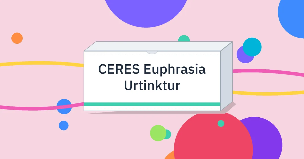 Symbolbild: Packung mit der Aufschrift CERES Euphrasia Urtinktur (PZN 00178910) – Verfügbarkeit und Bezug in Apotheken in Frankfurt am Main