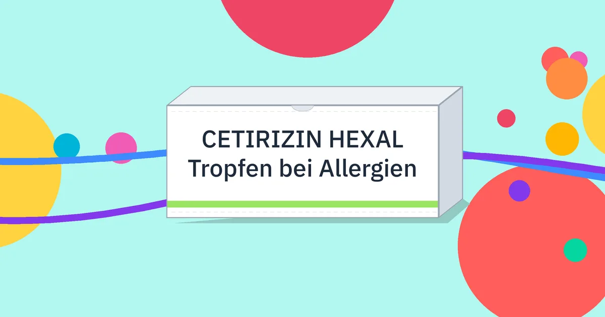 Symbolbild: Packung mit der Aufschrift CETIRIZIN HEXAL Tropfen bei Allergien (PZN 02579613) – Verfügbarkeit und Bezug in Apotheken in Frankfurt am Main