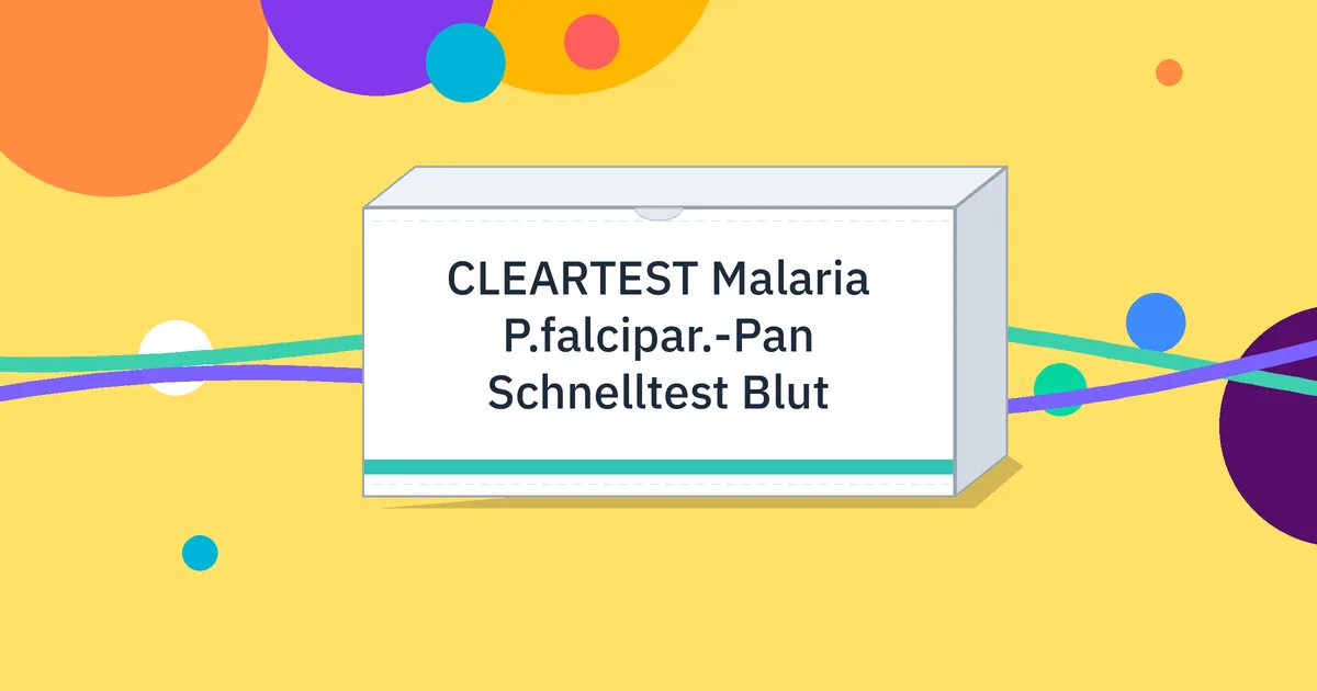 Symbolbild: Packung mit der Aufschrift CLEARTEST Malaria P.falcipar.-Pan Schnelltest Blut (PZN 16486223) – Verfügbarkeit und Bezug in Apotheken in Frankfurt am Main