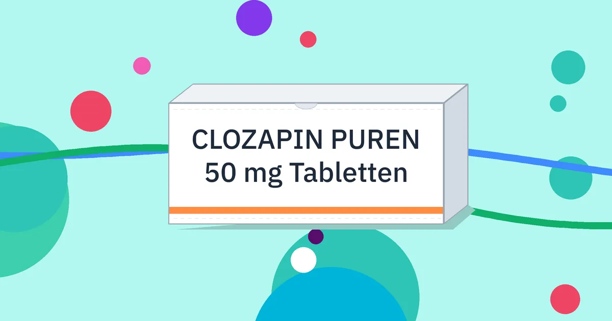 Symbolbild: Packung mit der Aufschrift CLOZAPIN PUREN 50 mg Tabletten (PZN 15237050) – Verfügbarkeit und Bezug in Apotheken in Frankfurt am Main