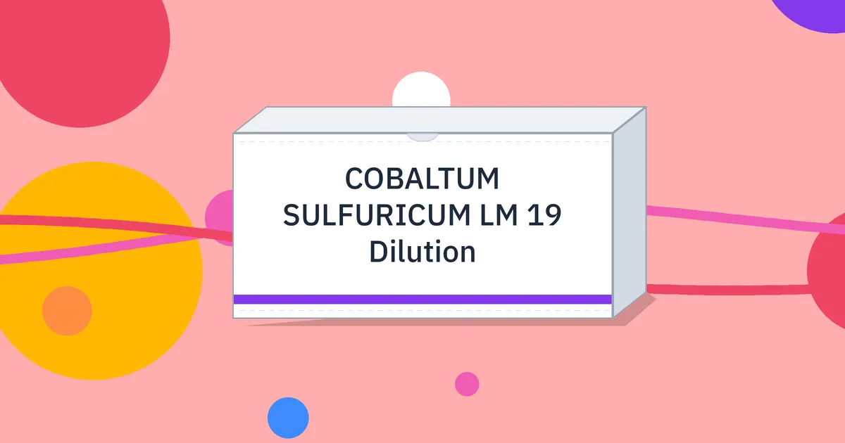Symbolbild: Packung mit der Aufschrift COBALTUM SULFURICUM LM 19 Dilution (PZN 12824605) – Verfügbarkeit und Bezug in Apotheken in Frankfurt am Main